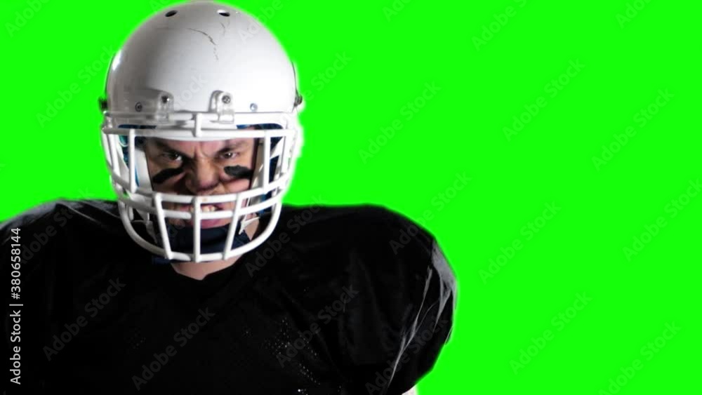 angry american football player ready for the game GREEN SCREEN CHROMA ...