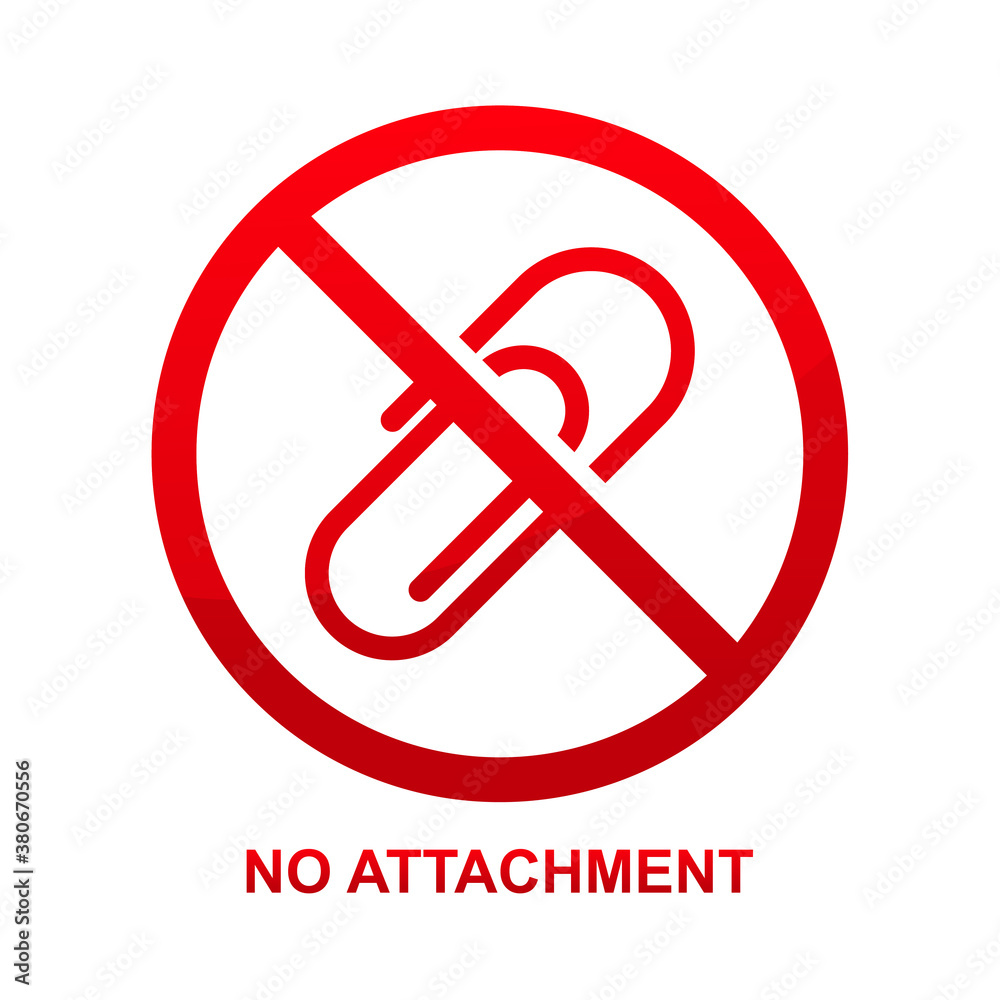 No attachment sign isolated on white background vector illustration. Stock Vector | Adobe Stock