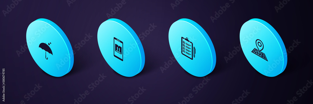 Set Isometric Placeholder on map, Verification of delivery list, Mobile with app tracking and ...