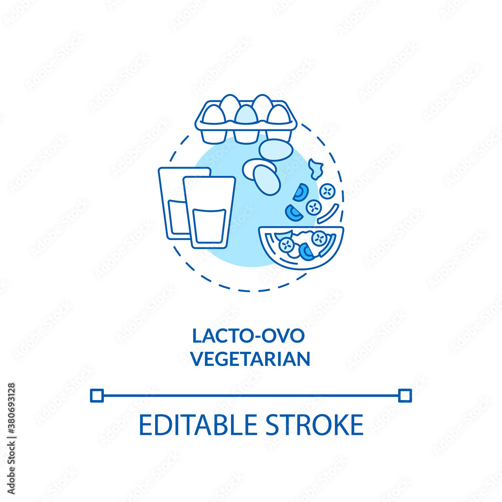 Lacto ovo vegetarian concept icon. Vegetarian meals preparation ...
