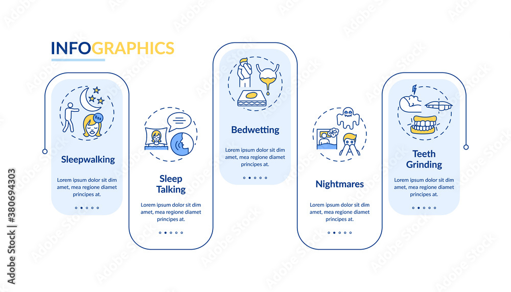 Sleep disorders vector infographic template. Healthcare treatment ...