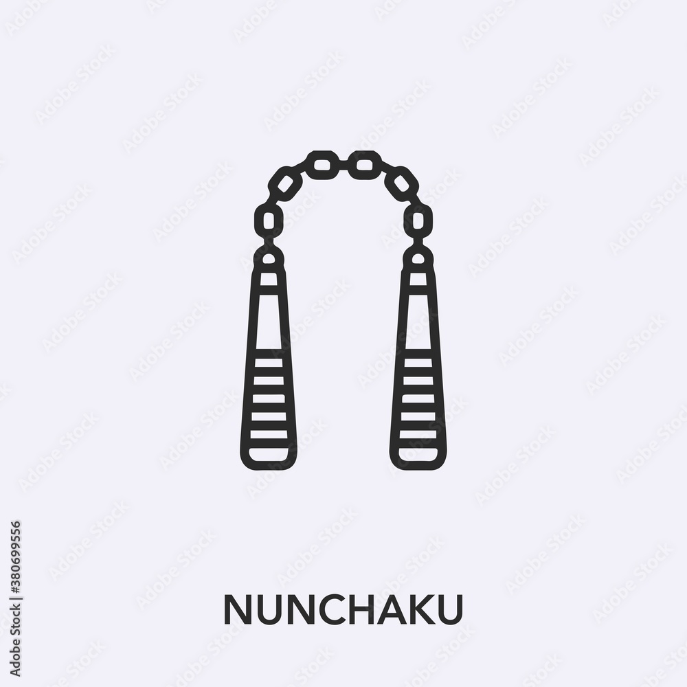nunchaku icon vector. Linear style sign for mobile concept and web ...