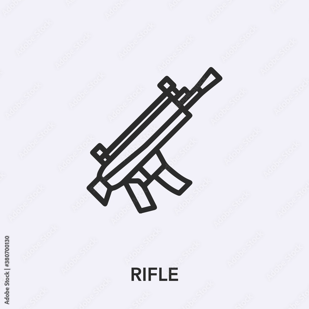 rifle icon vector. Linear style sign for mobile concept and web design ...