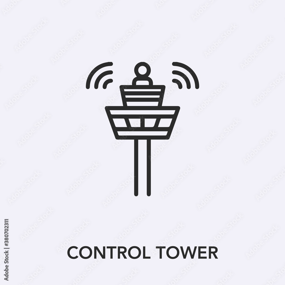 control tower icon vector. Linear style sign for mobile concept and web ...