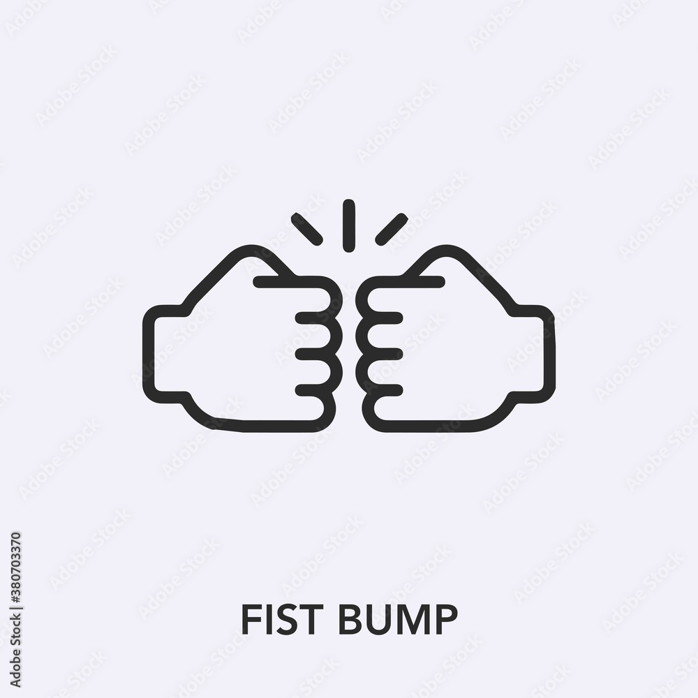 fist bump icon vector. Linear style sign for mobile concept and web ...
