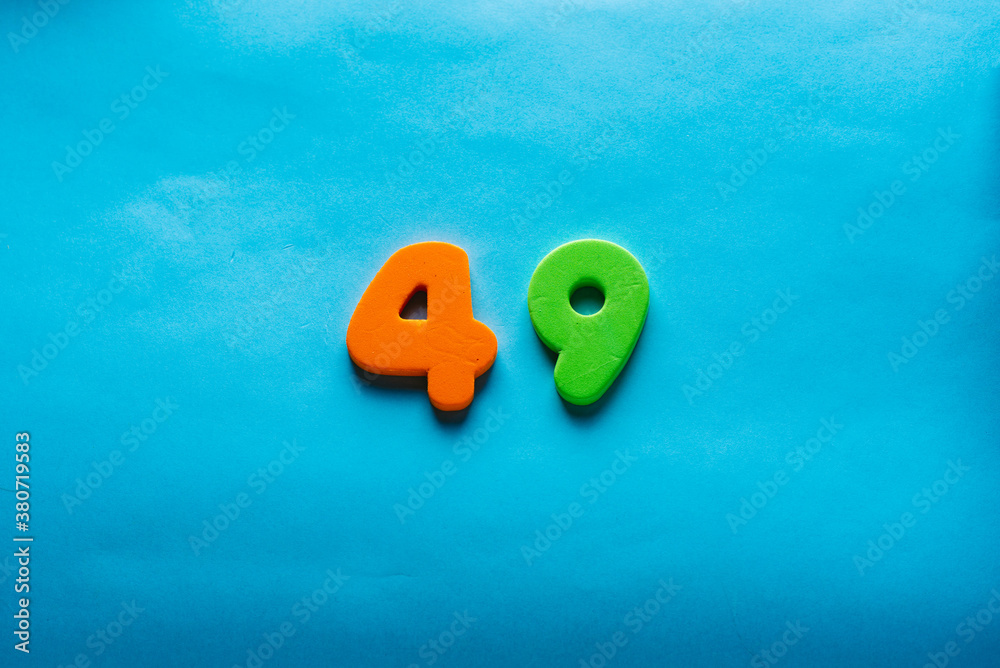 49 years old celebrating classic logo. Colored happy anniversary 49th ...