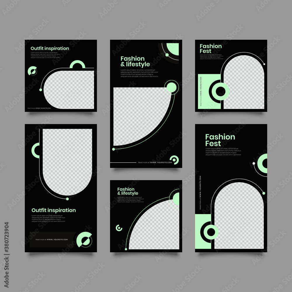 Design backgrounds for social media banner.Set of instagram stories and ...
