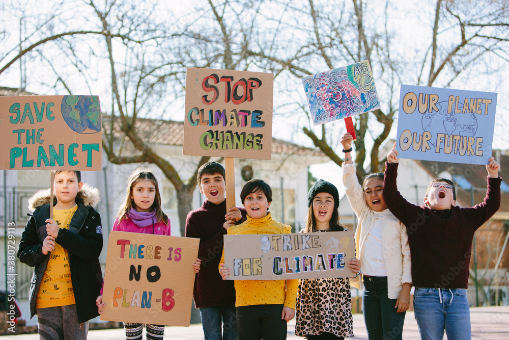Kids protesting Stock Photo | Adobe Stock