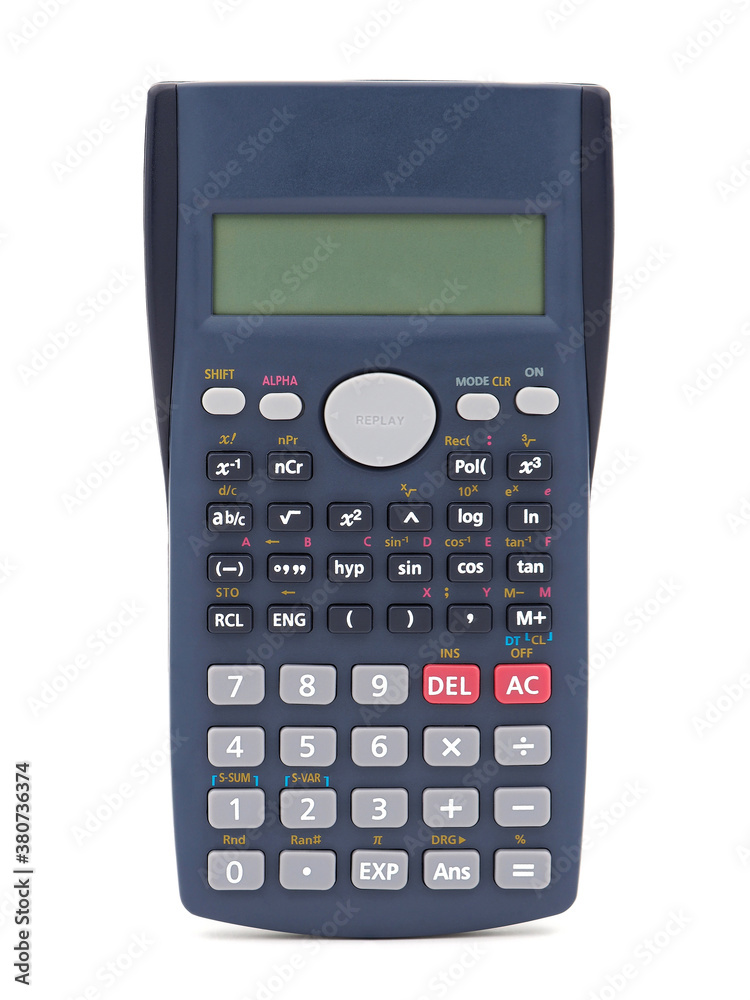 Scientific calculator isolated on white background Stock Photo | Adobe ...