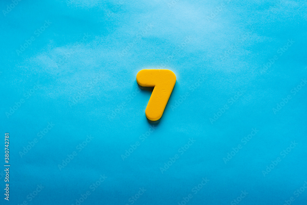 7 years old celebrating classic logo. Colored happy anniversary 7 th ...