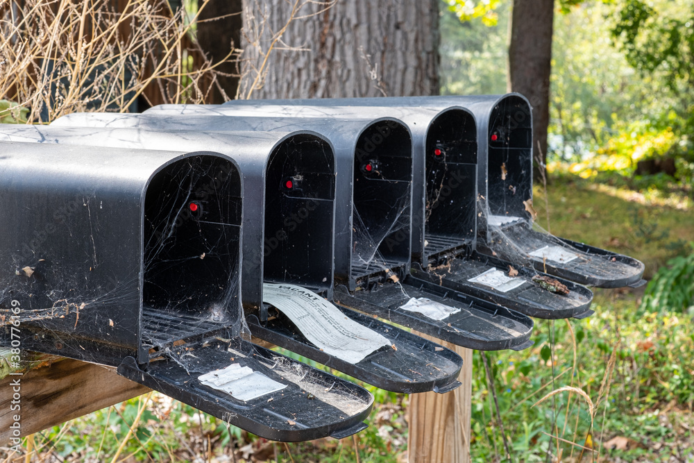 Abandoned mailboxes at an apartment building Stock Photo | Adobe Stock
