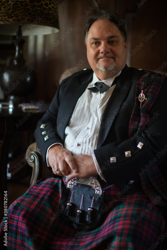 Scottish man in traditional dress. Stock Photo | Adobe Stock