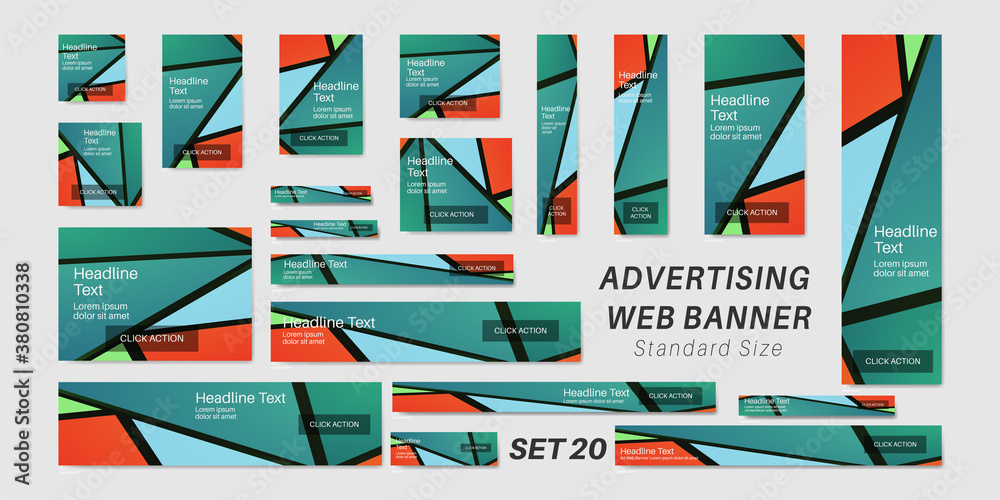 set of creative web banners in standard sizes. vector design template ...