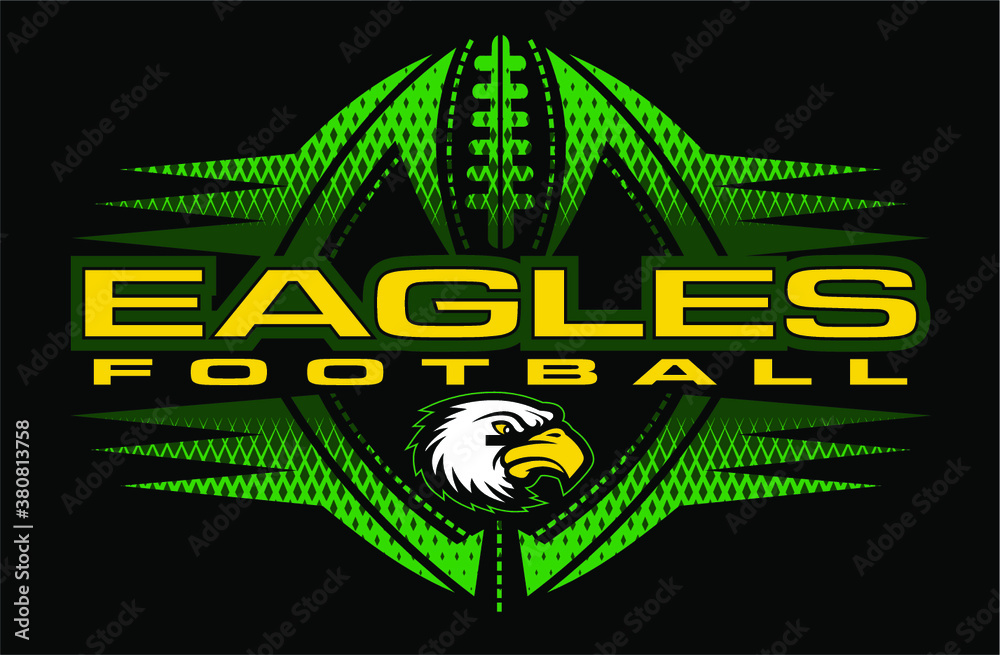 eagles football team design with mascot head for school, college or ...