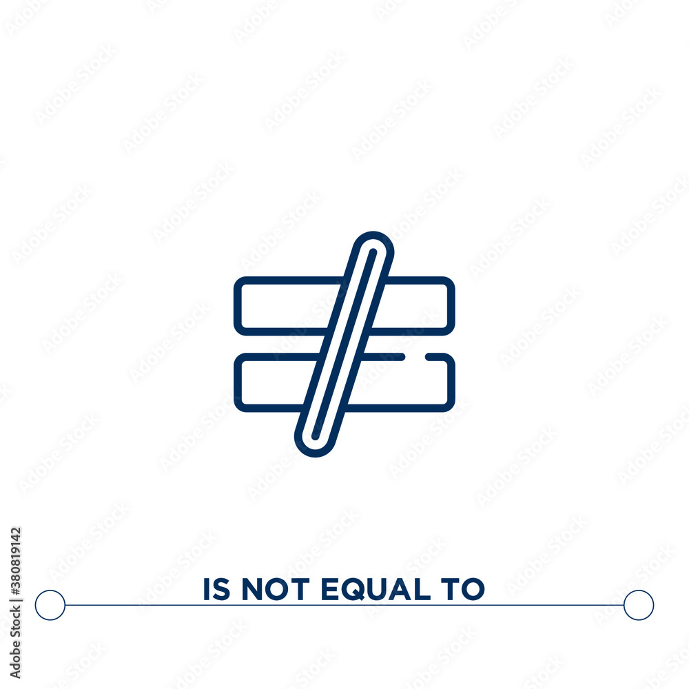 is not equal to outline vector icon. simple element illustration. is ...