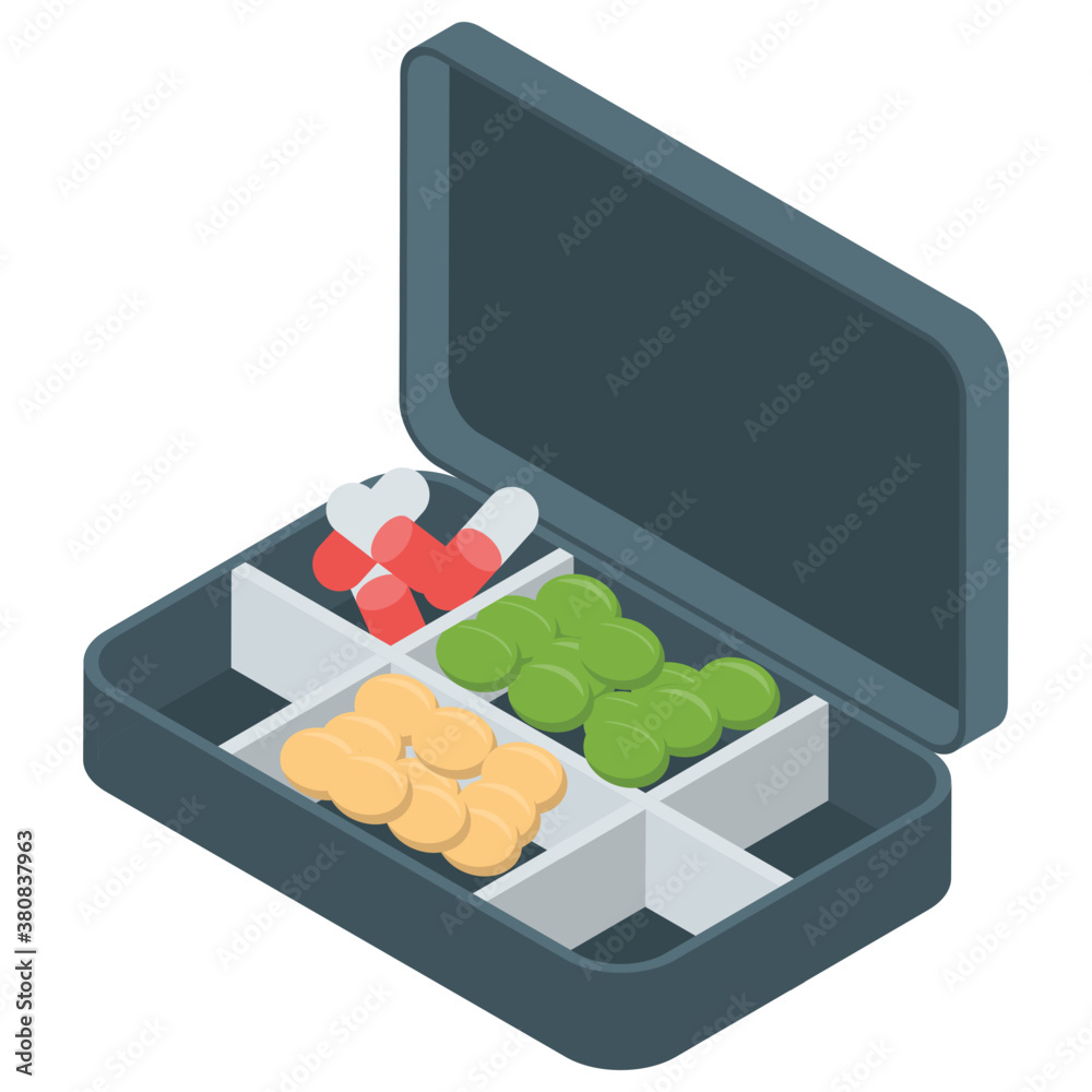 Medicine box icon in isometric vector Stock Vector | Adobe Stock