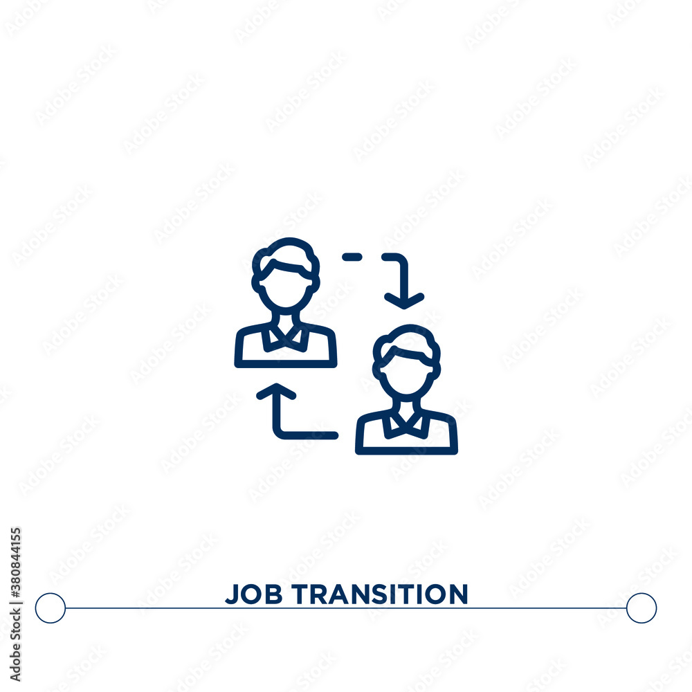 job transition outline vector icon. simple element illustration. job ...