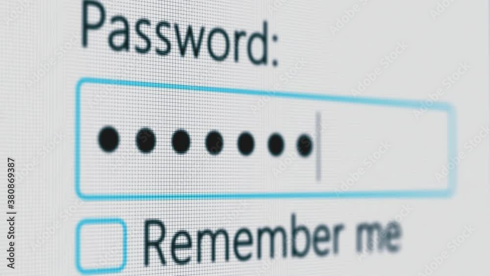 Password Entry. Someone entering their password on a computer screen ...