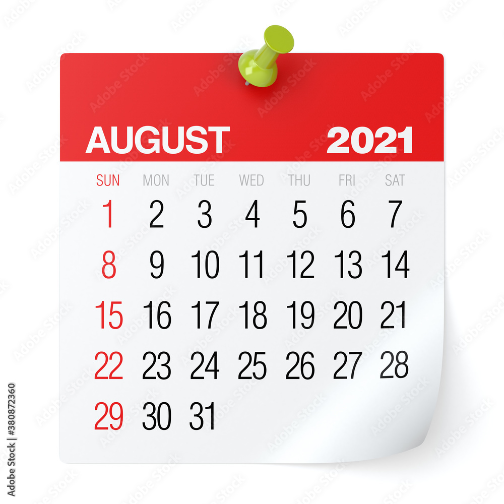 August 2021 - Calendar Stock Illustration | Adobe Stock