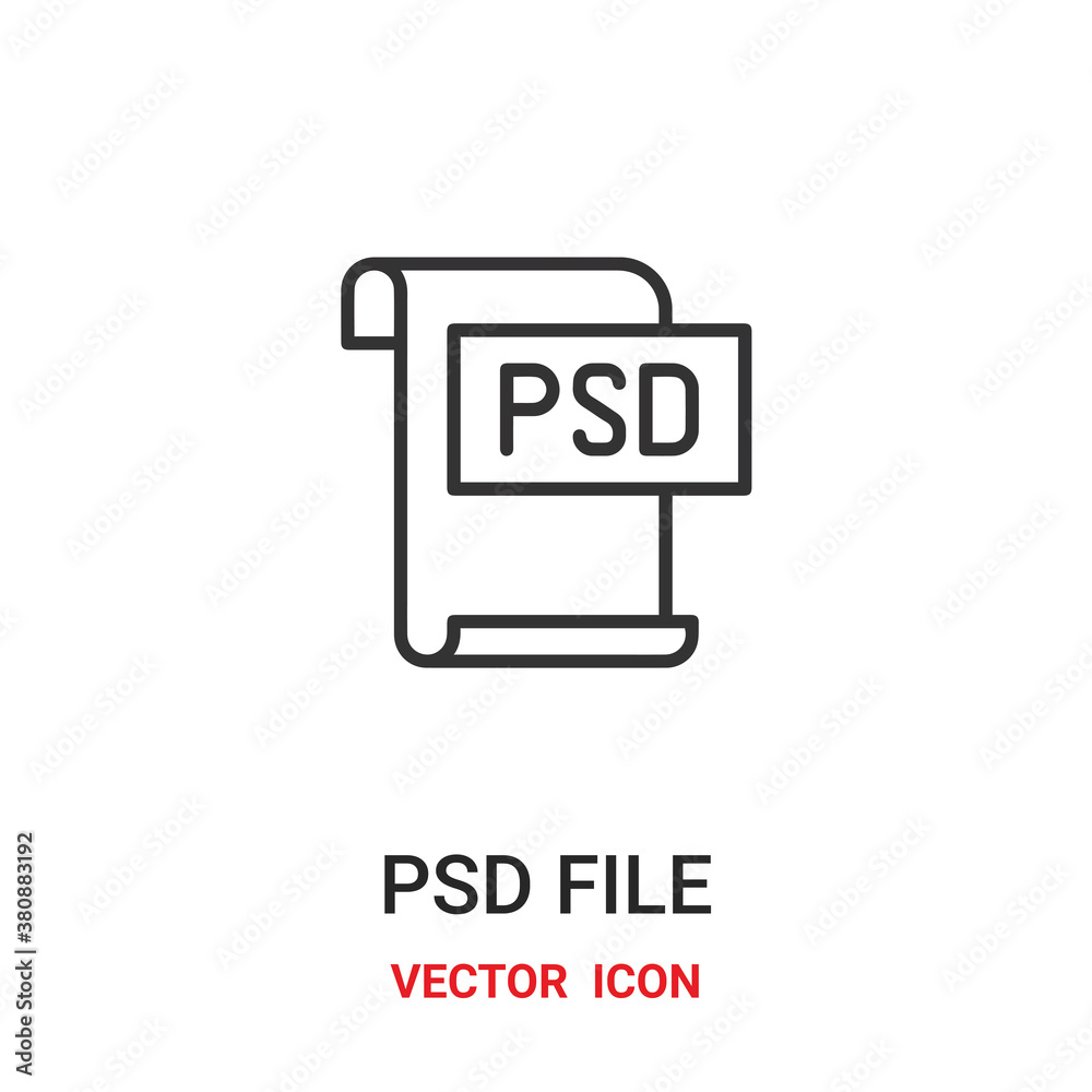 Photoshop file icon vector symbol. psd file symbol icon vector for your ...