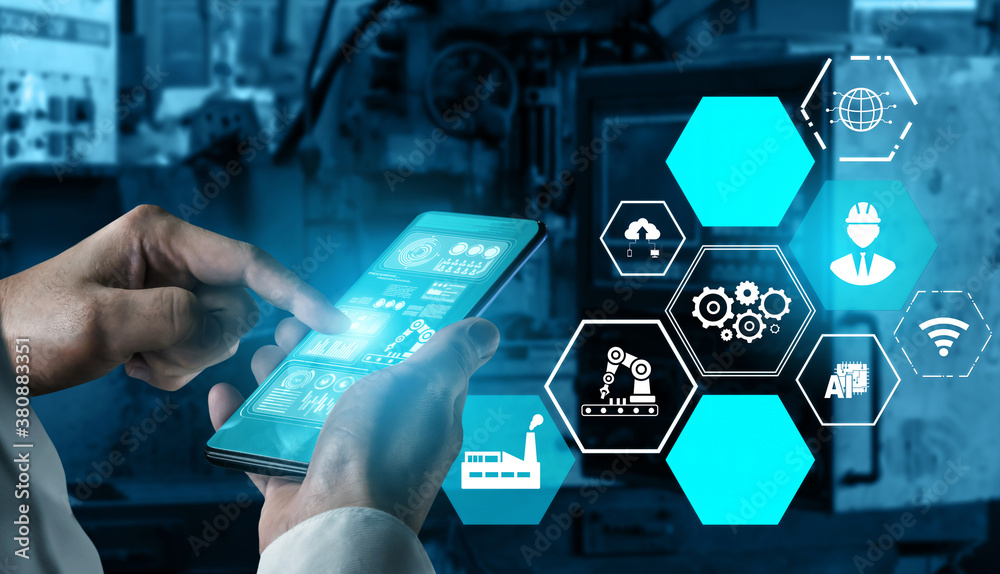 Industry 4.0 technology concept - Smart factory for fourth industrial ...