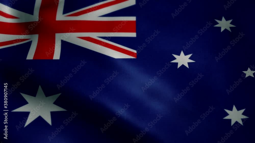 Flag of Australia, slow motion waving. Looping animation. Ideal for ...