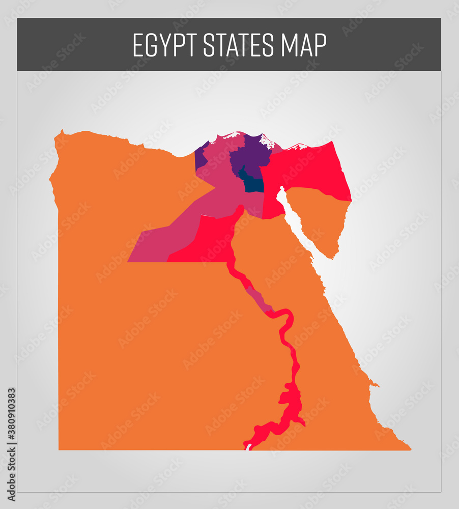 Egypt map, colorful map in vector Stock Vector | Adobe Stock