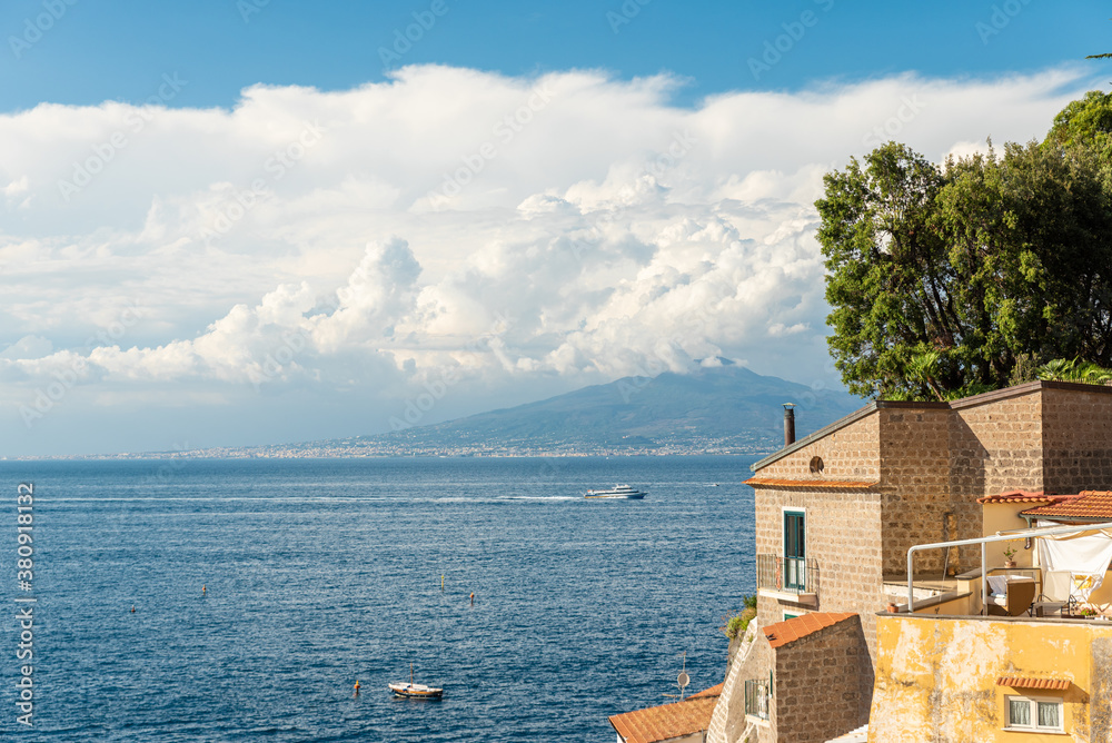 Sorrento, Italy. View on the sea of the Sorrento Peninsula seen from ...