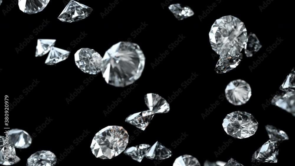 Diamonds Falling on Black Background Seamless Loopable with Luma Matte ...