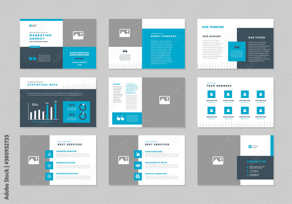 Business Presentation Brochure Guide Design | Powerpoint Slide Template ...