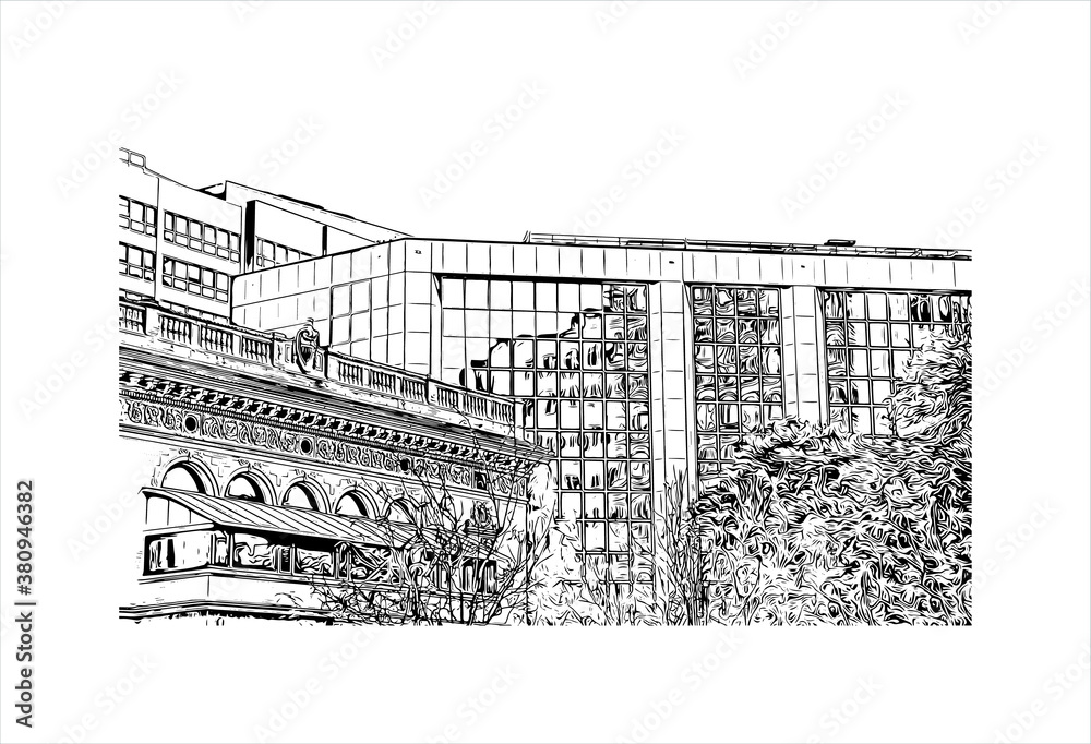 Building view with landmark of Baton Rouge is the capital of the U.S ...