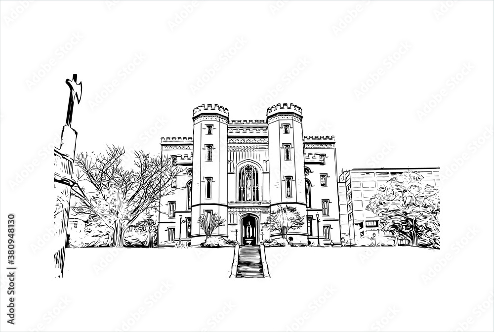 Building view with landmark of Baton Rouge is the capital of the U.S ...