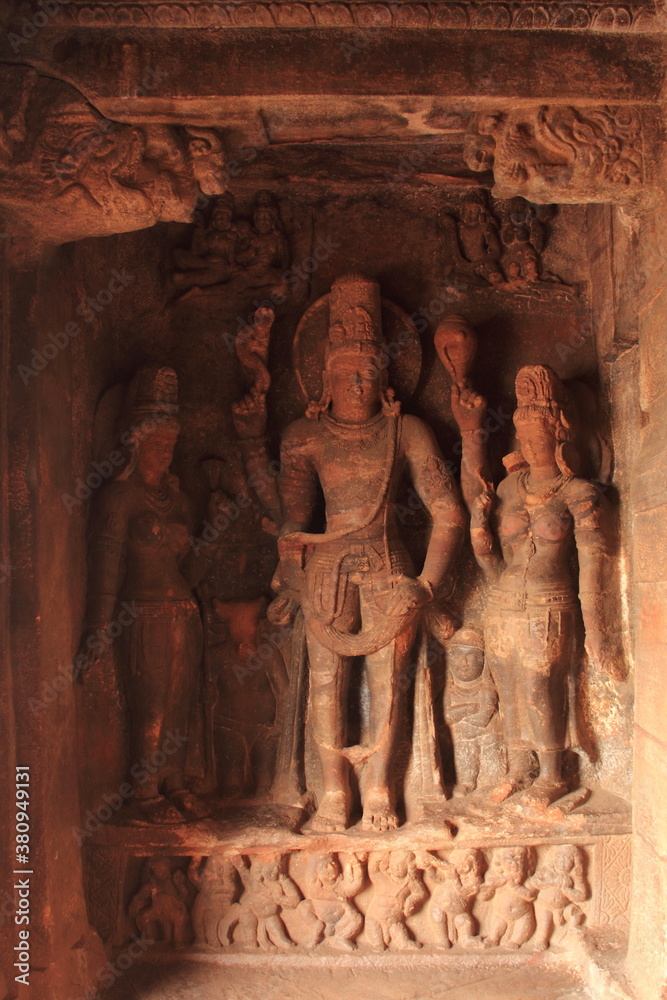 Badami cave temples, complex of Hindu and Jain cave temples located in ...