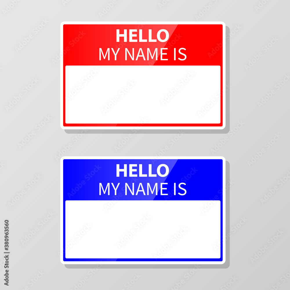 Name tag vector Hello my name is label sticker Vector Stock Vector ...