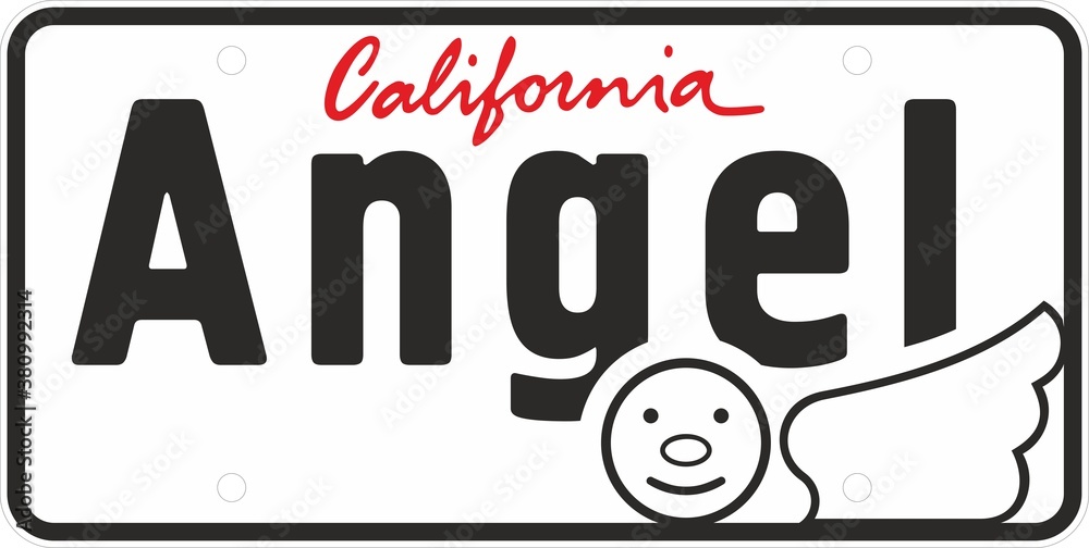 license number plate, Vehicle registration number. icon of the angel ...