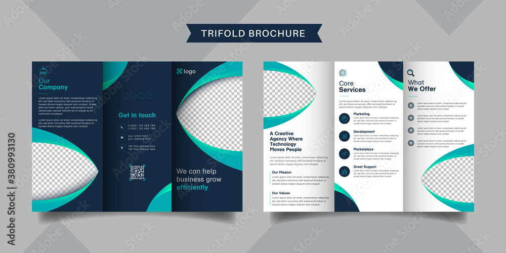 Corporate business trifold brochure template. Modern, Creative and ...