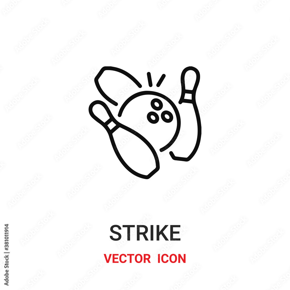 strike icon vector symbol. bowling symbol icon vector for your design ...