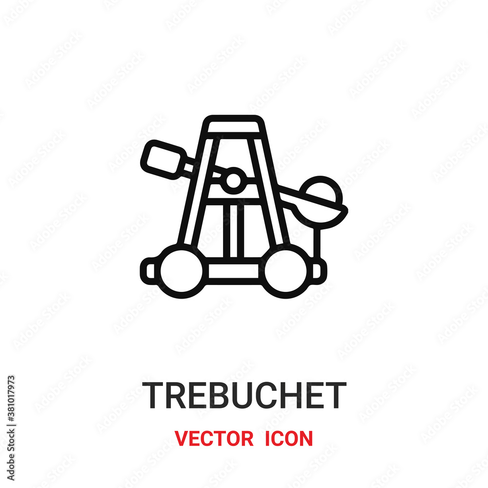 trebuchet icon vector symbol. trebuchet symbol icon vector for your ...