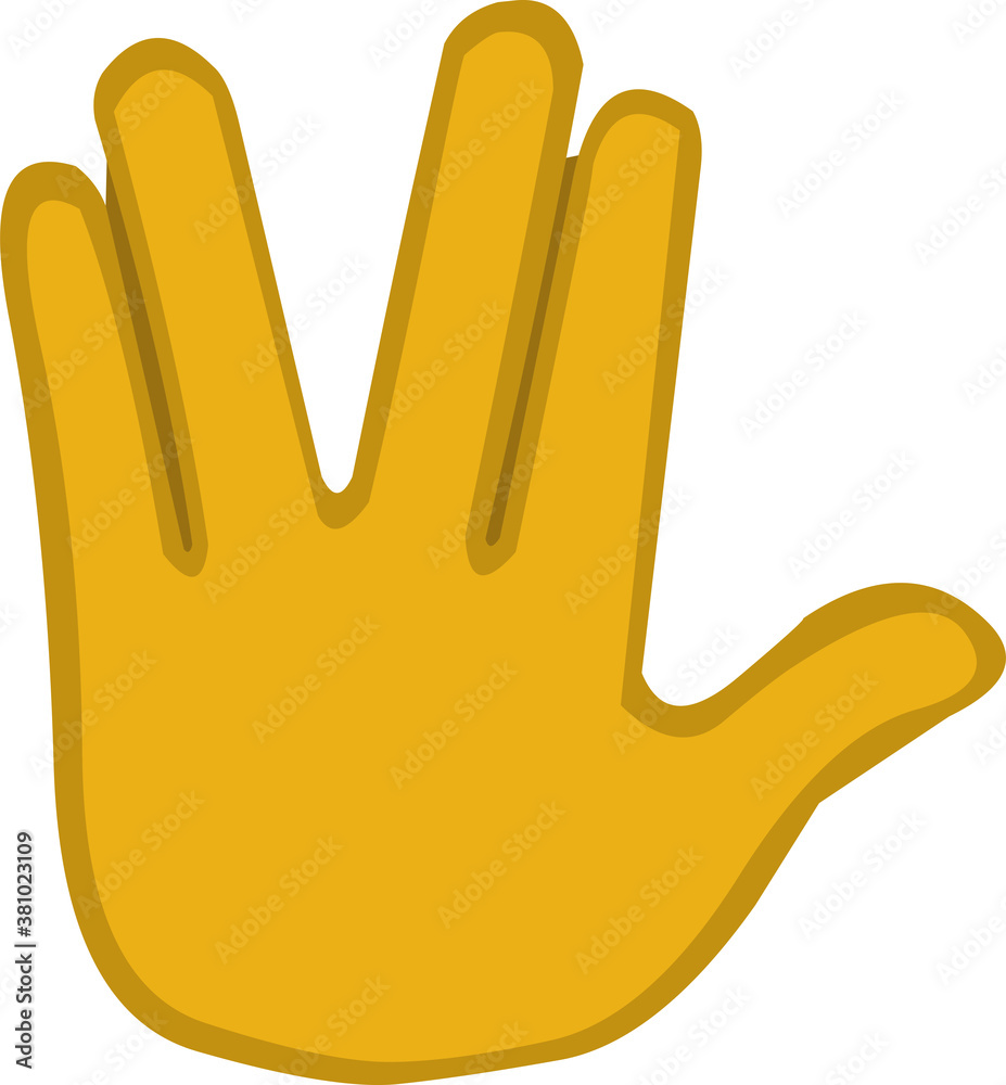Vector illustration of emoticon of a hand, vulcan salute concept Stock ...