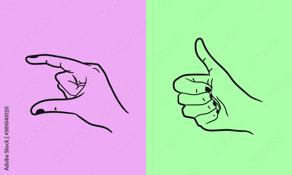 Hand gestures vector illustration. Hand symbol. Stock Vector | Adobe Stock
