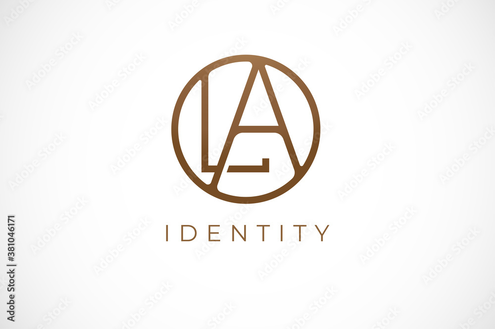 Abstract initial letter L and A logo,usable for branding and business ...