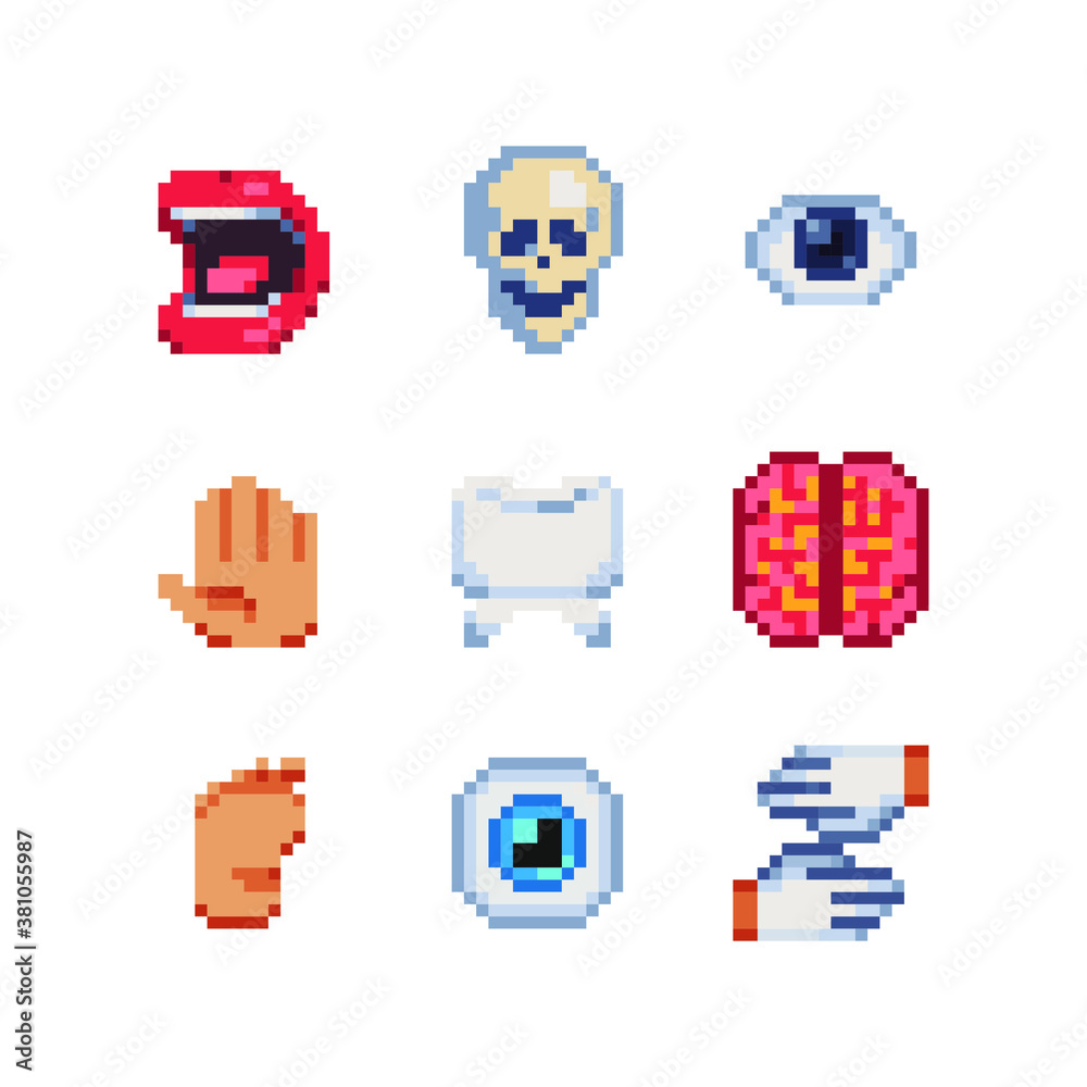 Fototapeta mapa świata dla dzieci anatomy. Human organs pixel art icons ... Fototapeta mapa świata dla dzieci anatomy. Human organs pixel art icons ...