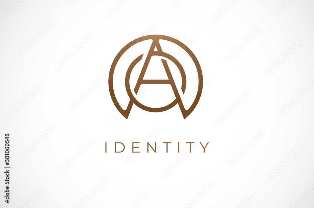 Abstract initial letter O and A logo,usable for branding and business ...