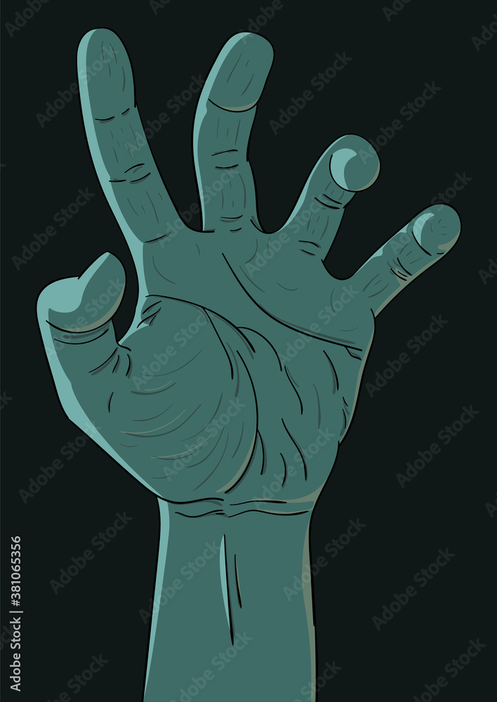 Vector illustration of a zombie hand. Decor element for Halloween ...