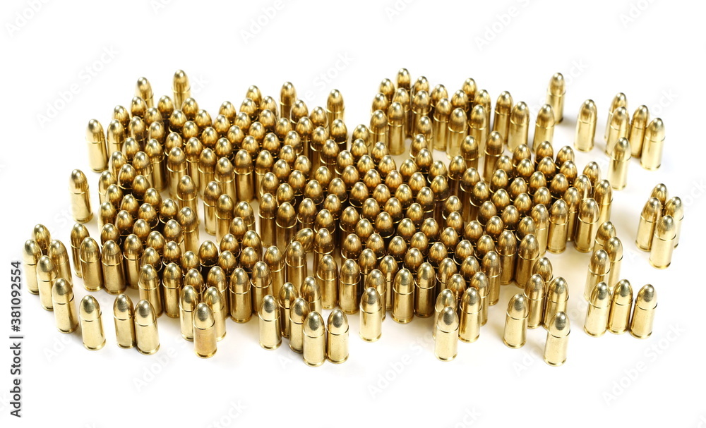 9mm pistol bullet isolated on white background Stock Photo | Adobe Stock