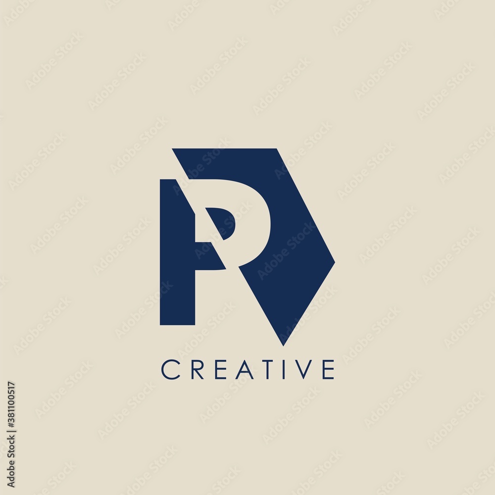 Logo P Letter Geometrical Techno Half Hexagon. Logo design concept ...