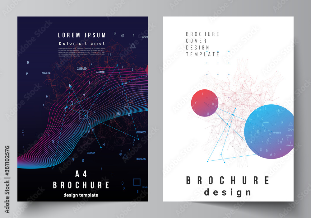 Vector layout of A4 cover mockups templates for brochure, flyer layout ...