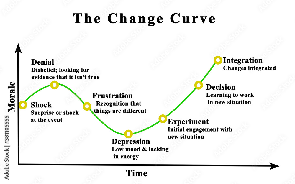 Change Curve : From shock to integration Stock Illustration | Adobe Stock