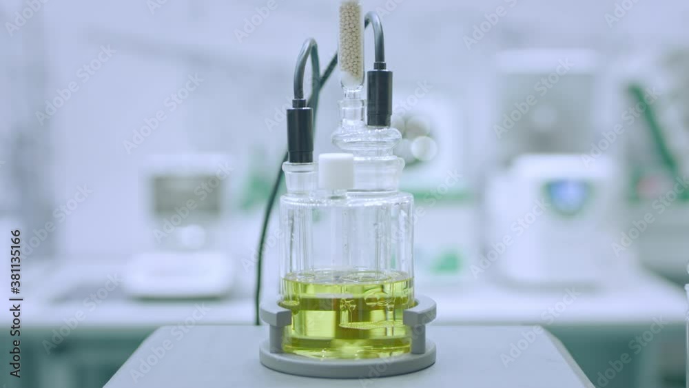 Magnetic mixer stirrer with fast moving stir bar for mixing liquid at ...