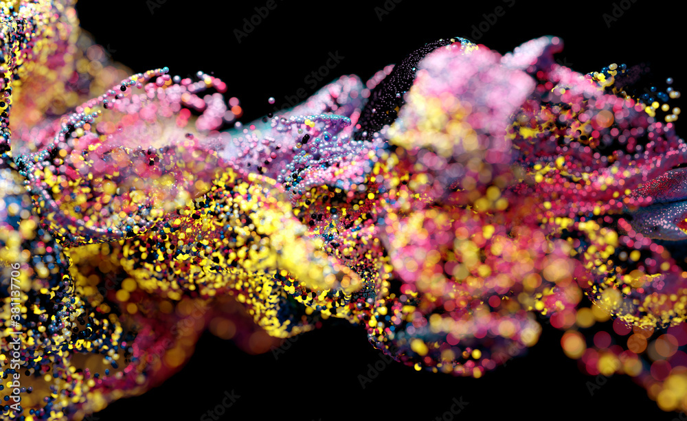 3d render of abstract art 3d background with part of surreal growing ...